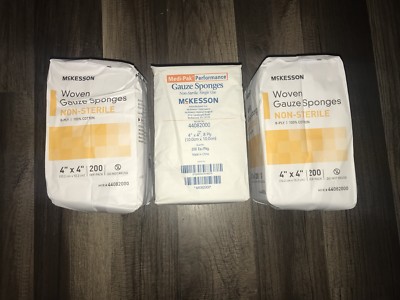 Mckesson Brand Sponge Dressing Medi-Pak Performance Cotton Gauze LOT ...