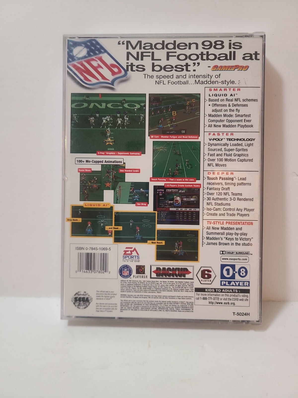 Madden NFL 98 (Sega Saturn, 1997) CIB Complete Authentic Game GOOD CASE ...