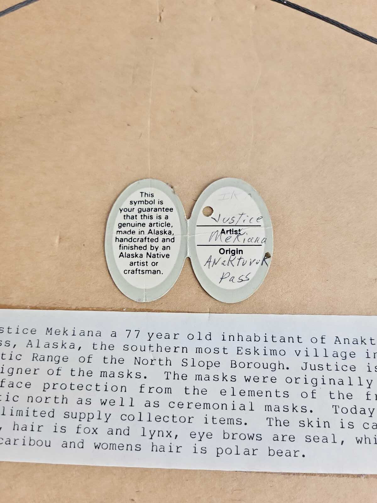 Pair of Anaktuvuk Pass Eskimo Masks by Justus Mekiana - Nicely Framed ...