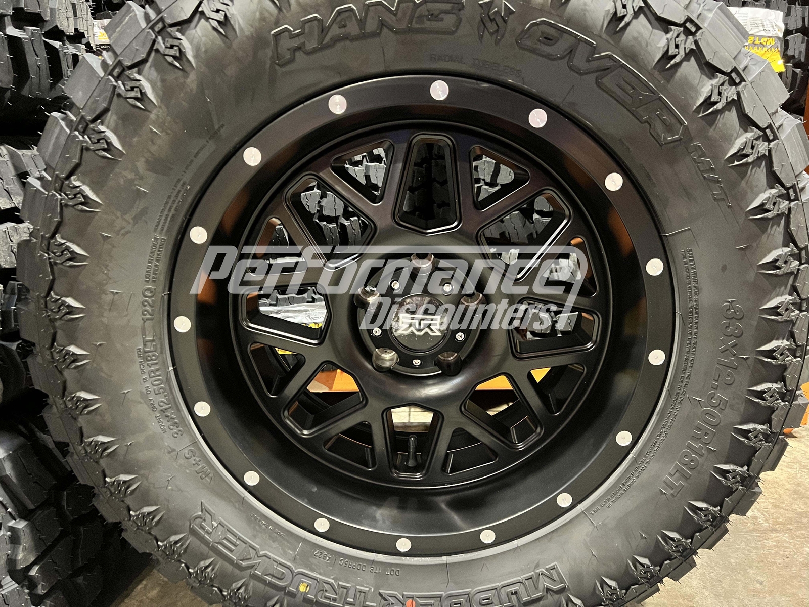 18x9 Mudder Trucker MT859 5x5 5x127 Wheel and Tire Package 33x12.50r18 ...