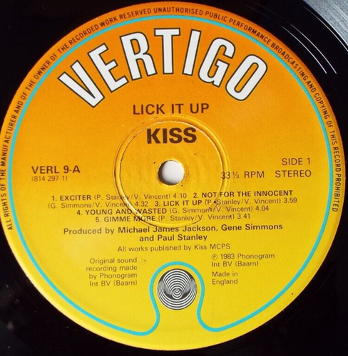 KISS - LICK IT UP. UK LP. 1983. VERTIGO RECORDS VERL9 | eBay