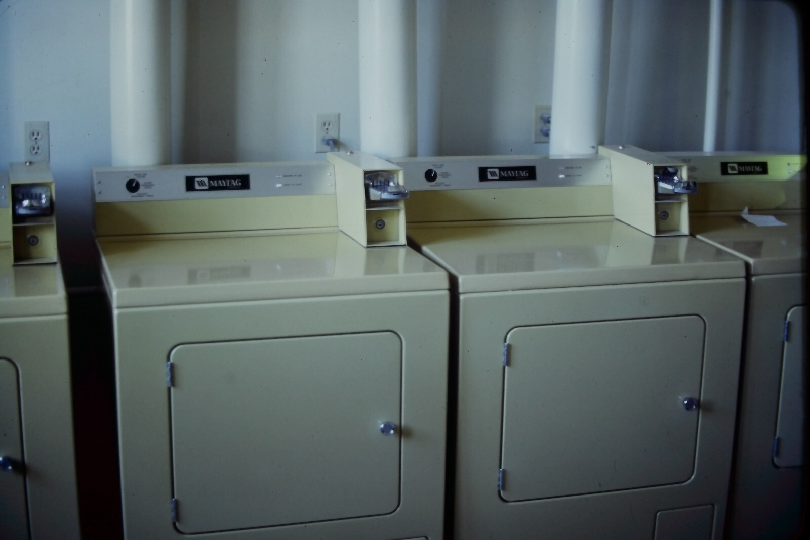 LINE OF MAYTAG COIN OPERATED WASHING MACHINES, 1985 ABSTRACT PHOTO ...