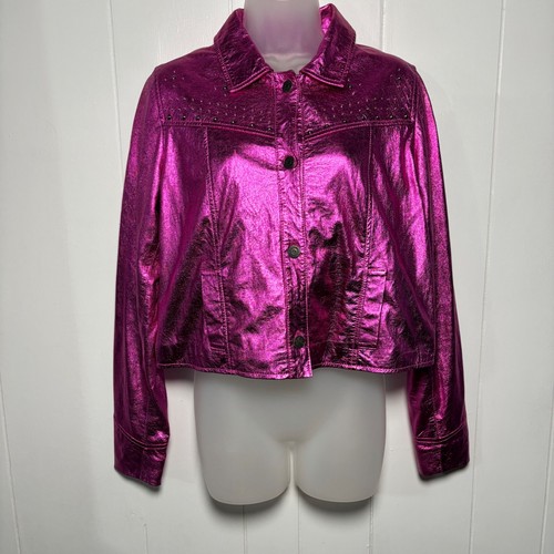 Idyllwind Miranda Lambert Metallic Fuschia Pink Studded Leather Cropped ...