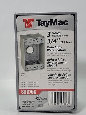 TAYMAC 1-Gang Weatherproof Box 3" 3/4 in Threaded Outlets Gray NEW ...