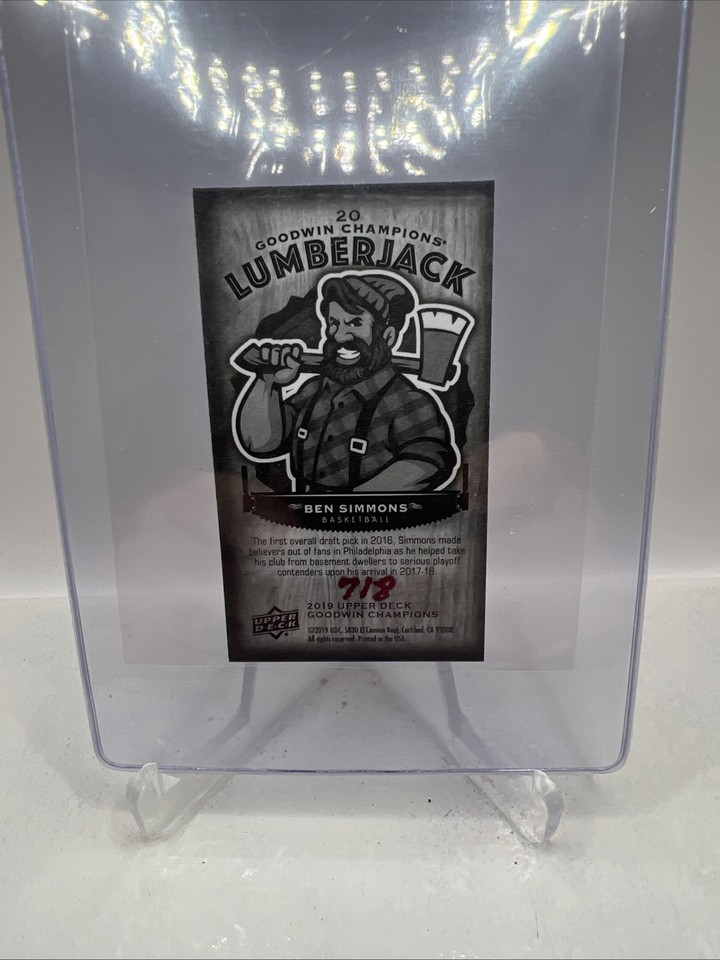 2019 Upper Deck Goodwin Champions Mini Black Lumberjack 7/8 Ben Simmons ...