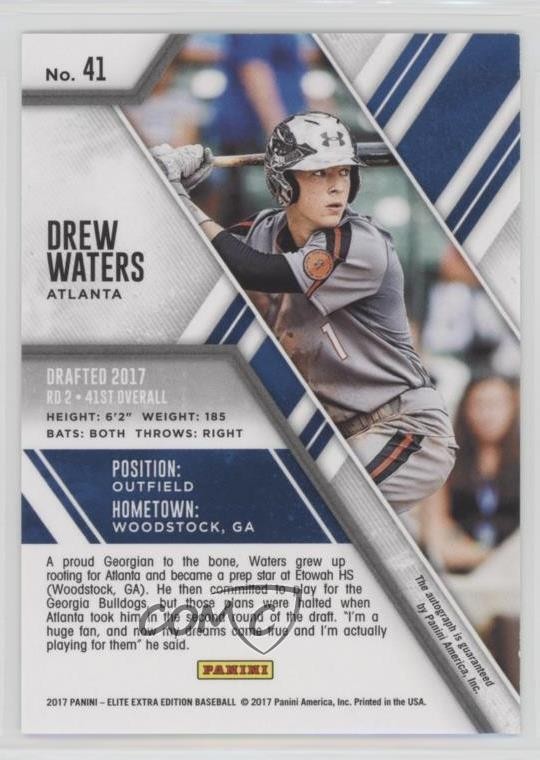 2017 Panini Elite Extra Edition Aspirations Tie-Dye /10 Drew Waters #41 ...