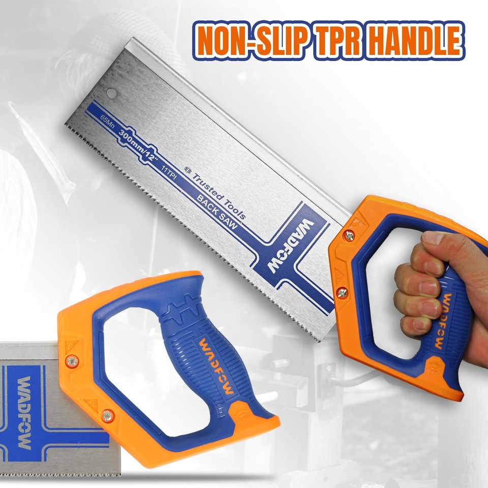 12 Inch Pro Hand Saw 11TPI Fine-Cut Soft-Grip Hardpoint Handsaw Perfect ...