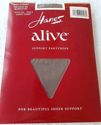 Hanes Alive Support Control Top Pantyhose Size E Color Barely There ...