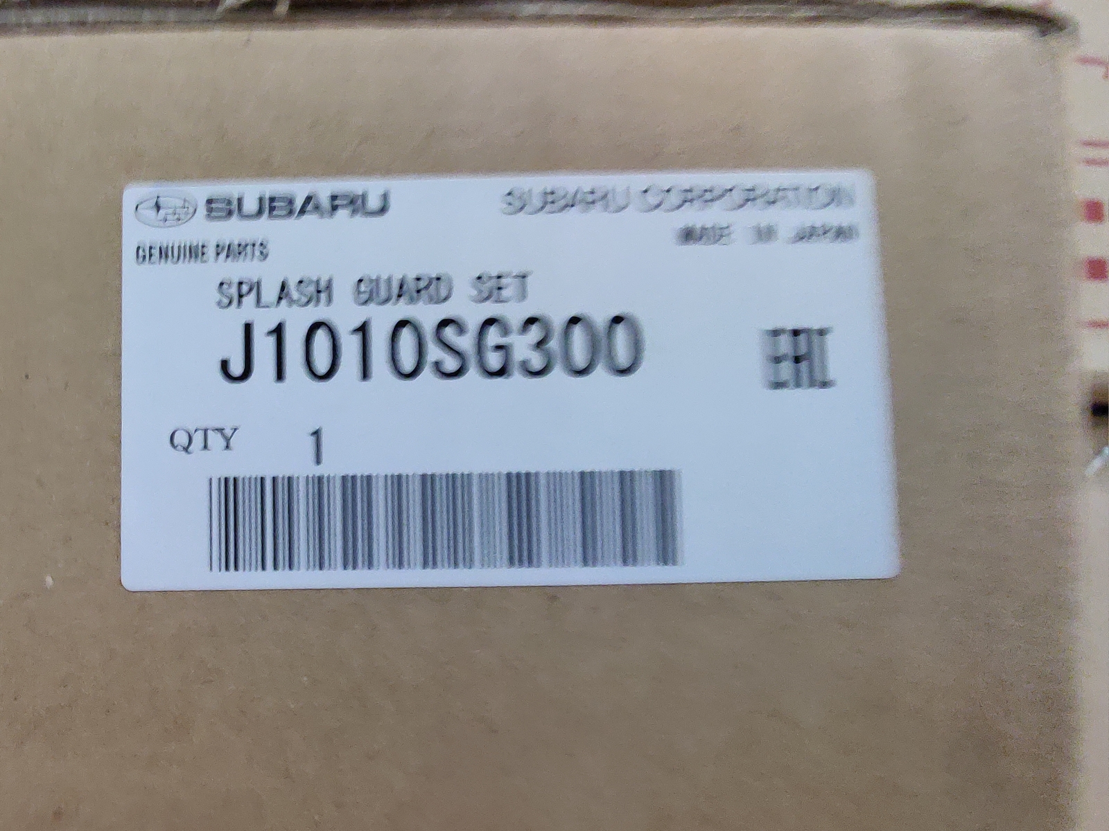 Genuine OEM Subaru J1010SG300 Splash Guard Mud Flap Set Black 2014-2018 ...