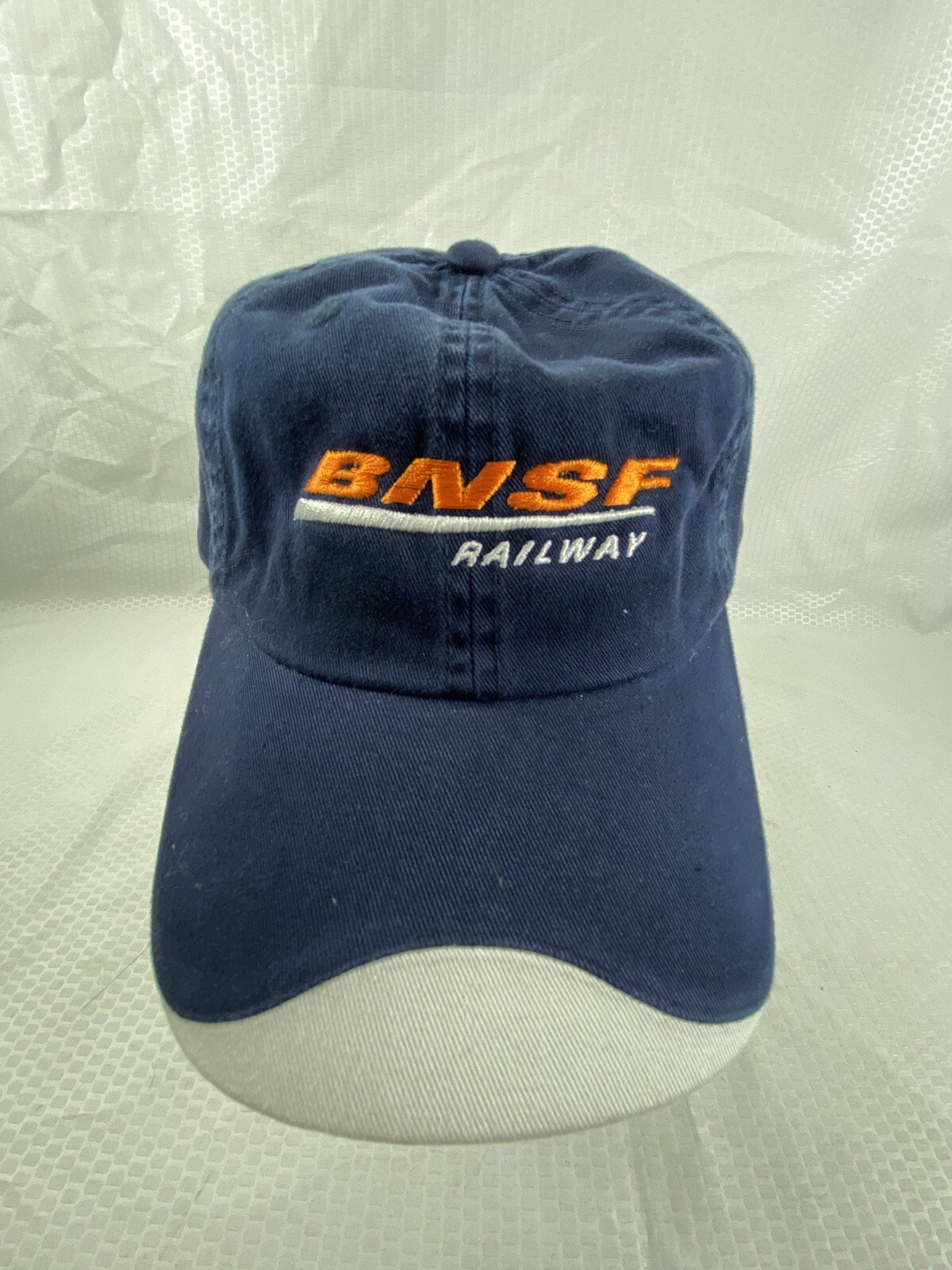 BNSF Swoosh Railway Hat - Blue & White - Embroidered … - Gem