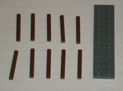 LEGO NEW 1x3 Reddish Brown Bar 3L (10x) 6075208 4633032 Brick 17715 ...