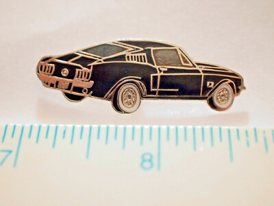1968 Ford Mustang Fastback Pin - Black & silver Vintage Es Lg size | eBay