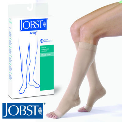Jobst Relief Compression Knee Stockings 20-30 mmhg Supports Open Toe ...