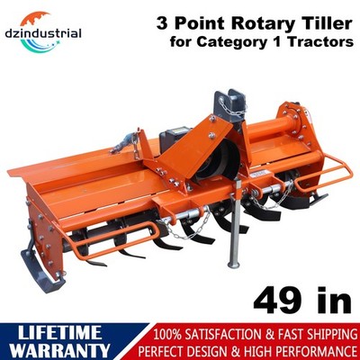 49" Tractor PTO Rotary Tiller 3 Point Attachment For Category 1 ...