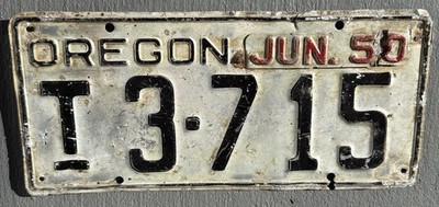 Vintage 50 OR Truck License Plate 1950 Oregon T 3-715 Lic | eBay