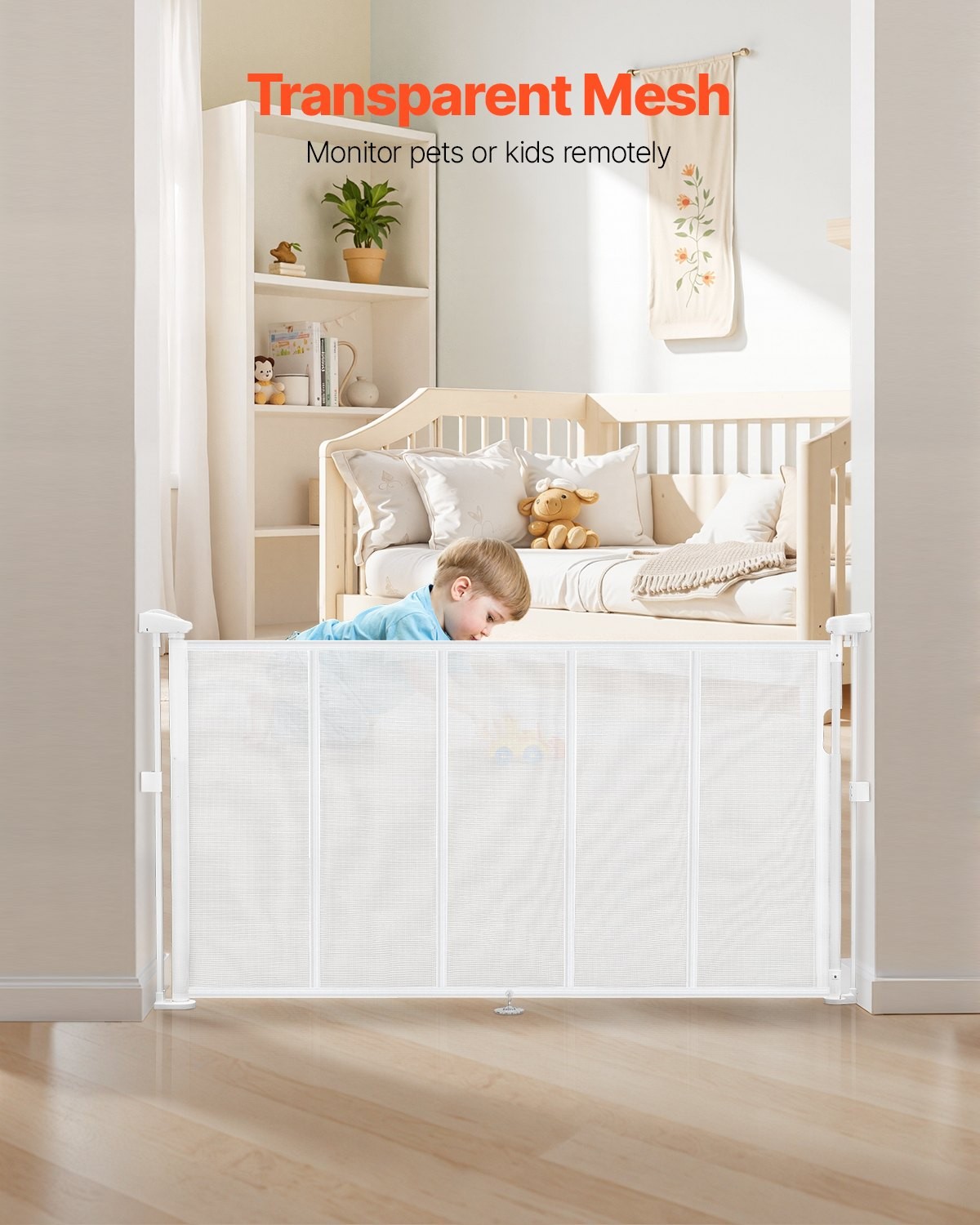 VEVOR Retractable Baby Gate,34 inch Tall,Extends up to 55 inch Wide ...