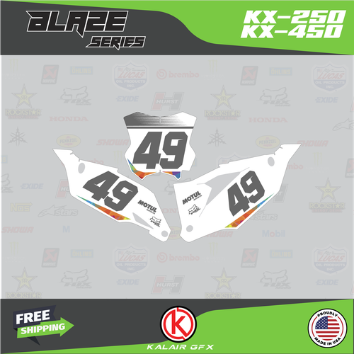 Graphics Kit for KAWASAKI KX450F (2019-2023) KX250F (2021-2023) Blaze ...