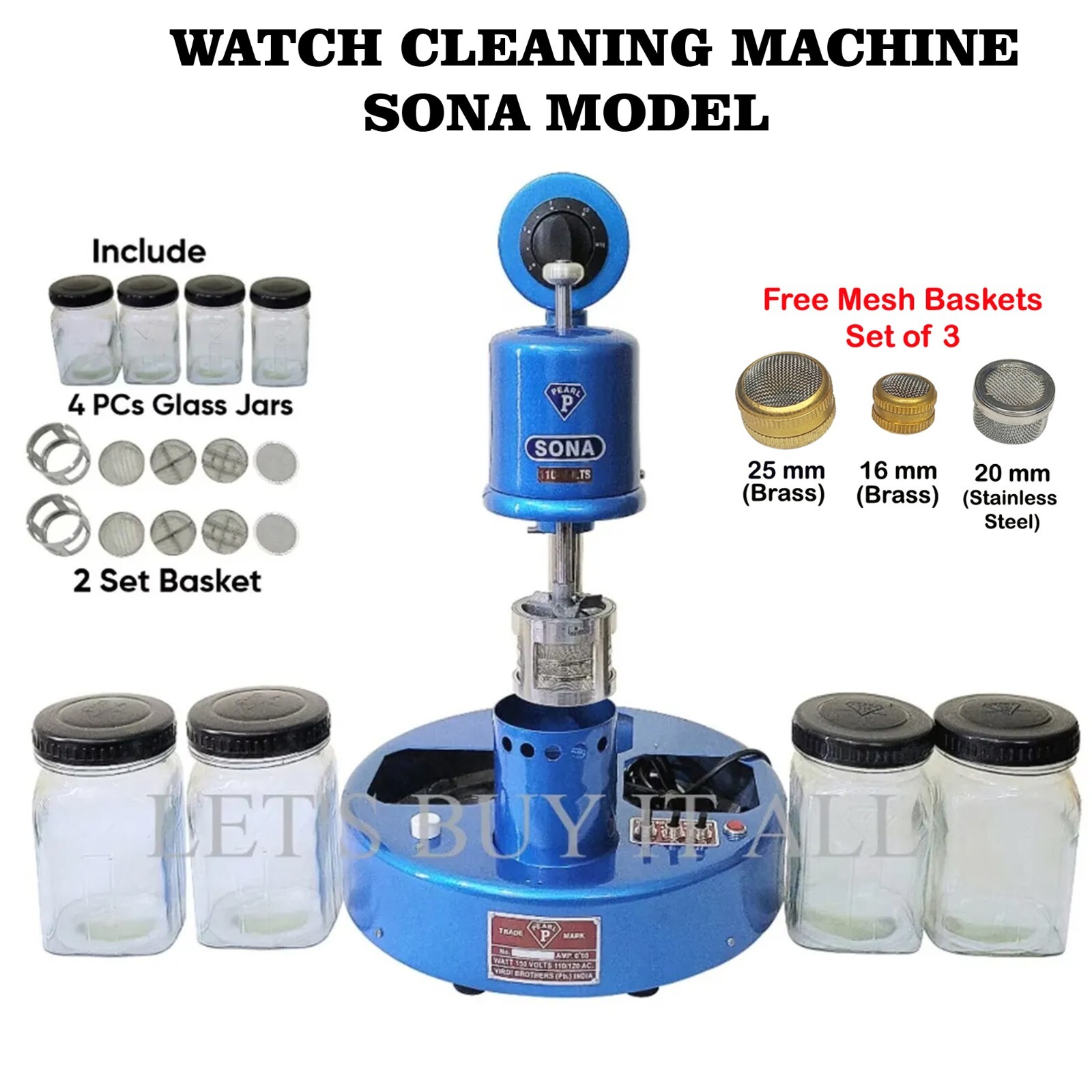 Watch Cleaning Machine Sona 110 Volts/Watts | Sona Watch Cleaning ...