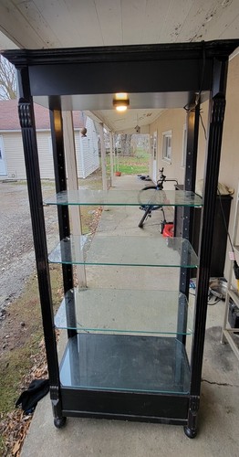Open Lighted Glass Display Case | eBay
