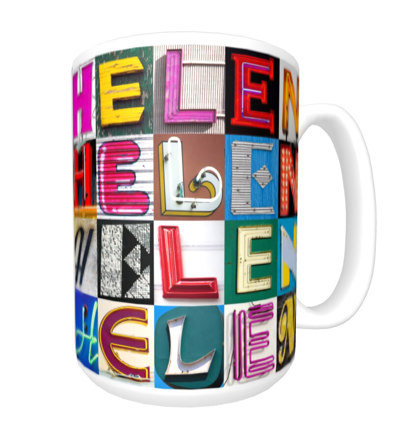 HELEN Coffee Mug / Cup featuring the name in photos of sign letters | eBay