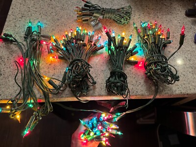 VTG Mini Christmas Multi Color String Lights Lot of 6 Sets Tested and ...