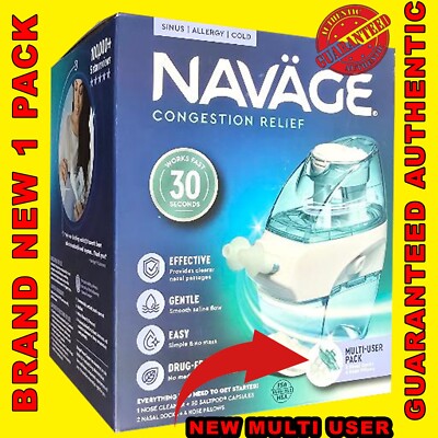 Navage CONGESTION RELIEF Nasal Irrigator Kit - Blue/White NEW VERSION ...