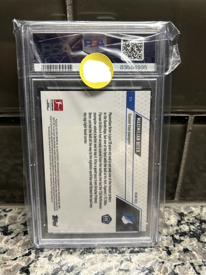 2023-24 Topps Now MAXIMILIAN BEIER RC Bundesliga #024 PR=377 PSA 10 GEM ...