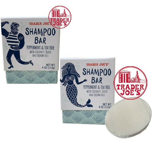 KIT 2 bars Trader Joe’s Shampoo Bar - 4 Oz Peppermint & Tea Tree Oil ...
