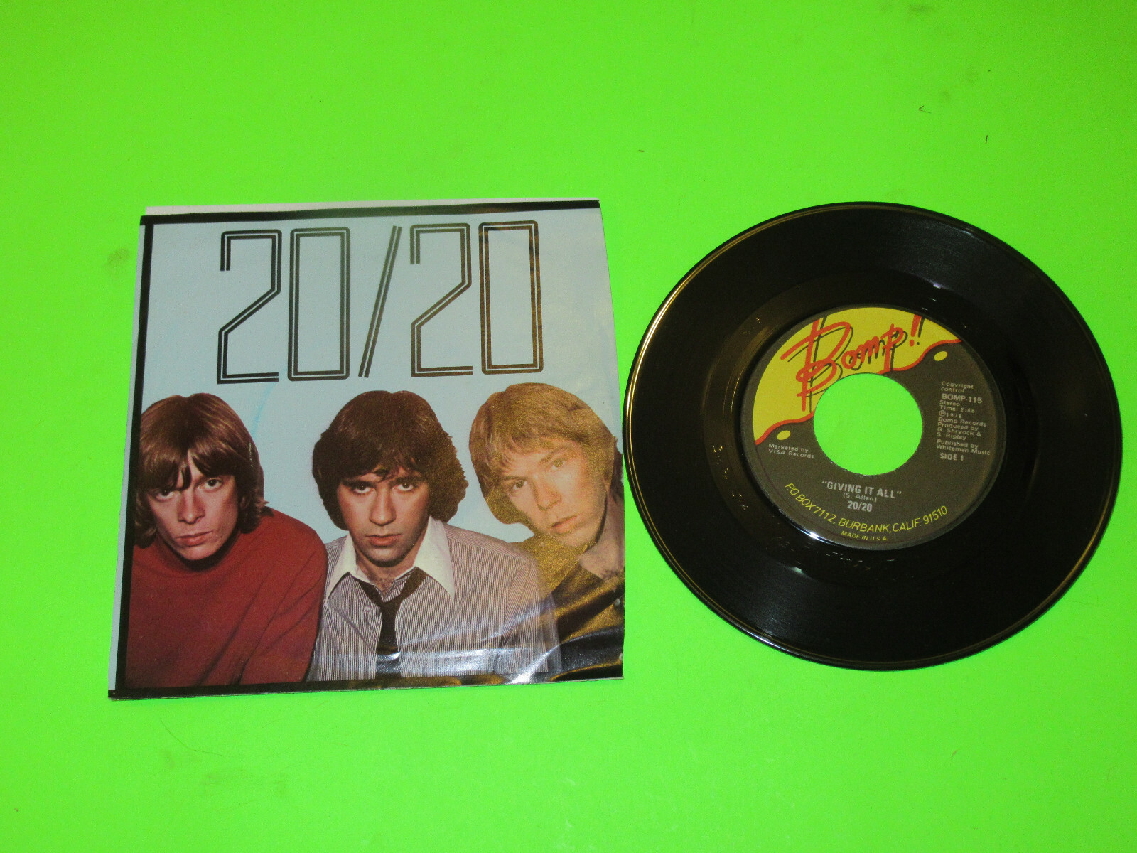 20/20 GIVING IT ALL UNDER THE FREEWAY 7" 45 EX PIC SLEEVE KBD POWER POP ...