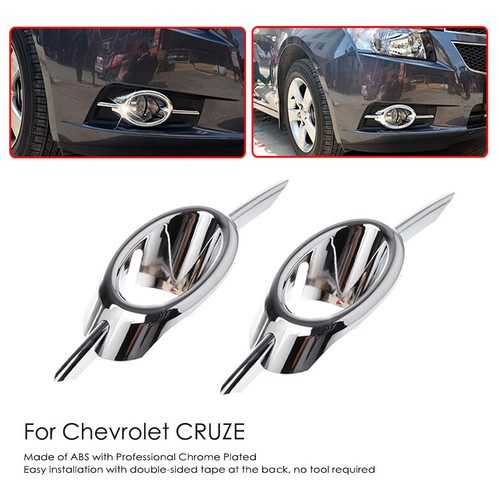 2pcs Chrome Front Fog Lamp Decoration Cover Trim For Chevrolet CRUZE ...