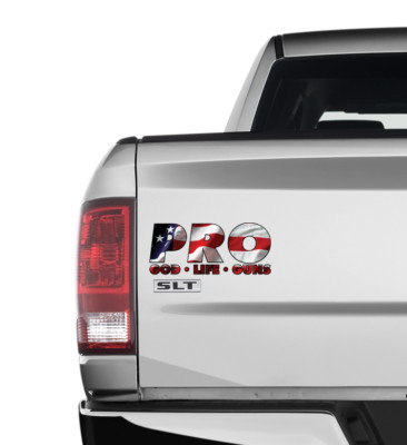 PRO God Life Guns Vinyl Decal Sticker American Flag 2A Christian ...