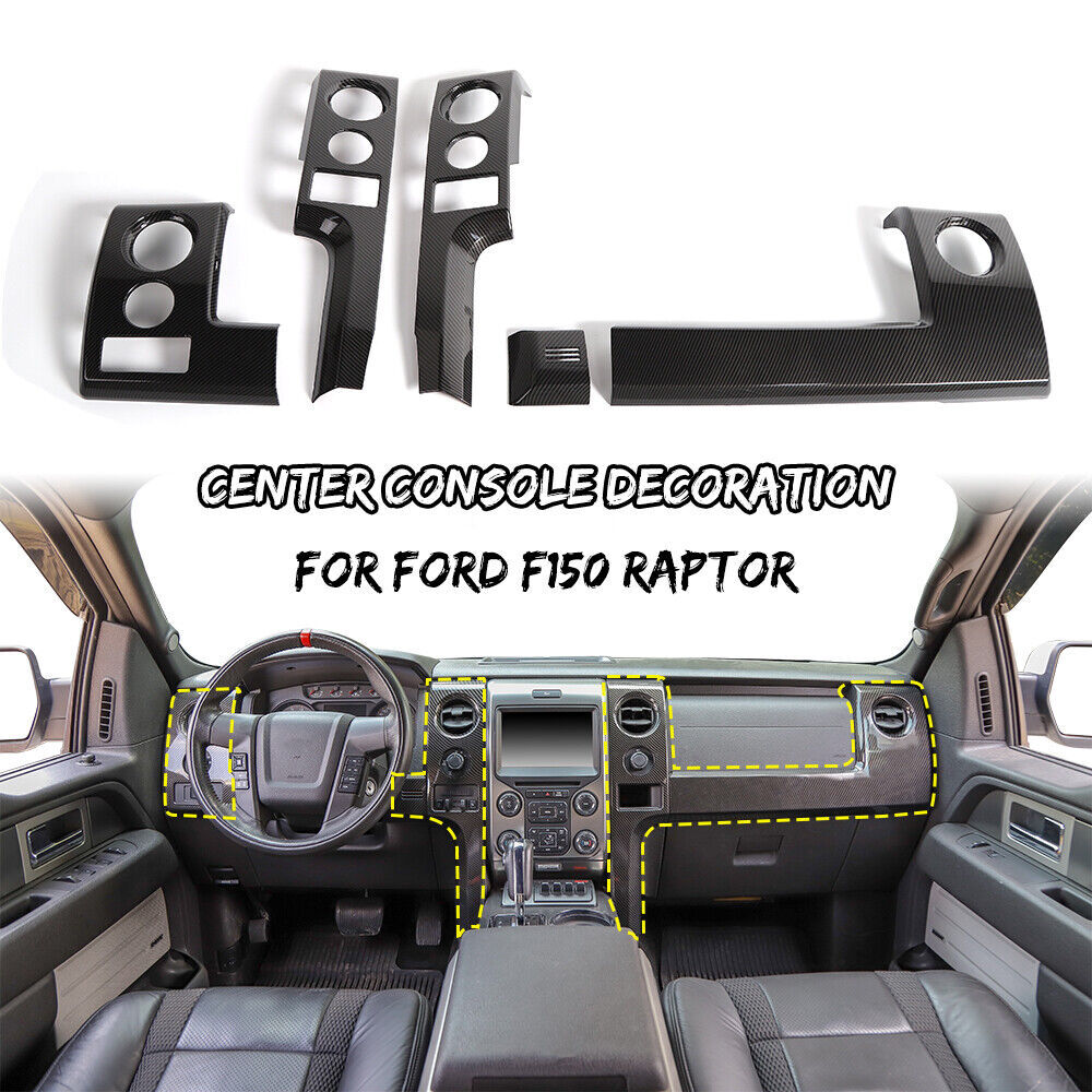 Carbon Fiber Center Console Dashboard Panel Cover Trim Kit for Ford ...