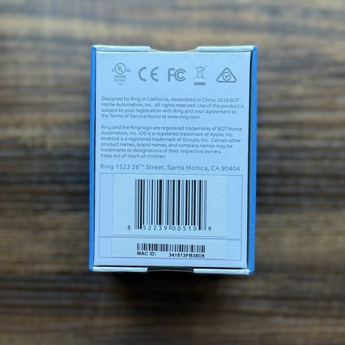 Ring Wi-Fi Chime Doorbell Outlet Plug-In White 1st Generation 8AC1S5 ...