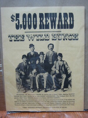 $5,000 reward the wild bunch vintage mini poster Sundance Cassidy Inv# ...