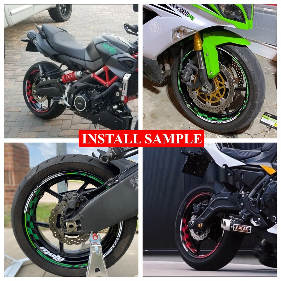 D-Green Grid Vinyl Wheel Rim Stickers For CB919 Hornet 900 03 04 05 06 ...