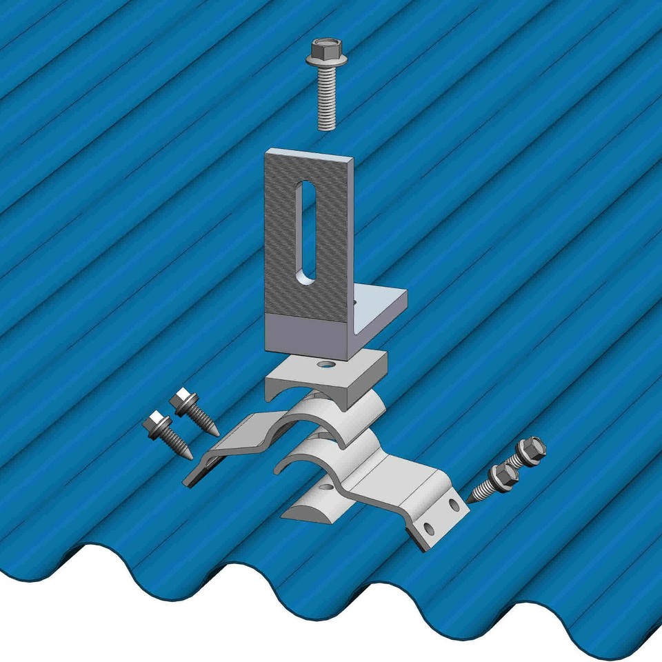 10 MageBracket CH w/ L Corrugated Metal Roof Rib Solar Install Mounting ...