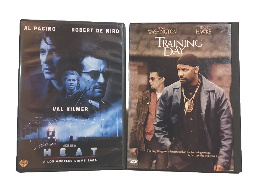 Set Of 2 DVDs HEAT Training Day Al Pacino Robert De Niro Denzel ...
