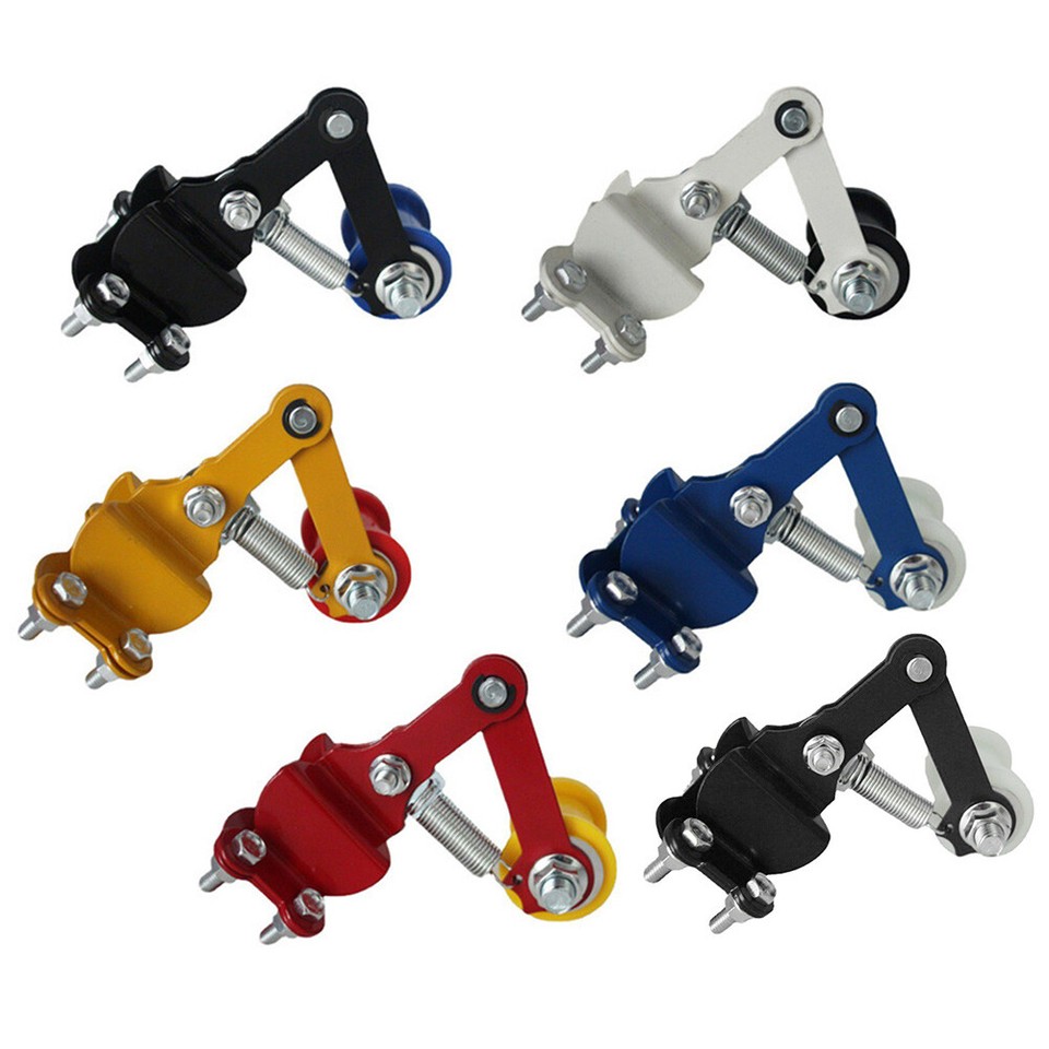 Bolt On Chain Tensioner & Roller Adjuster ATV Dirt Bike Red+Yellow ...