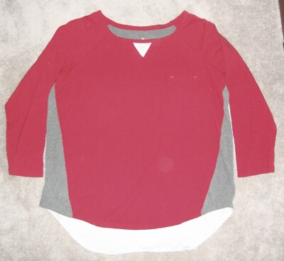 Women's Woman Within Red, Gray & White Knit Top - Size M 14/16 - Very ...