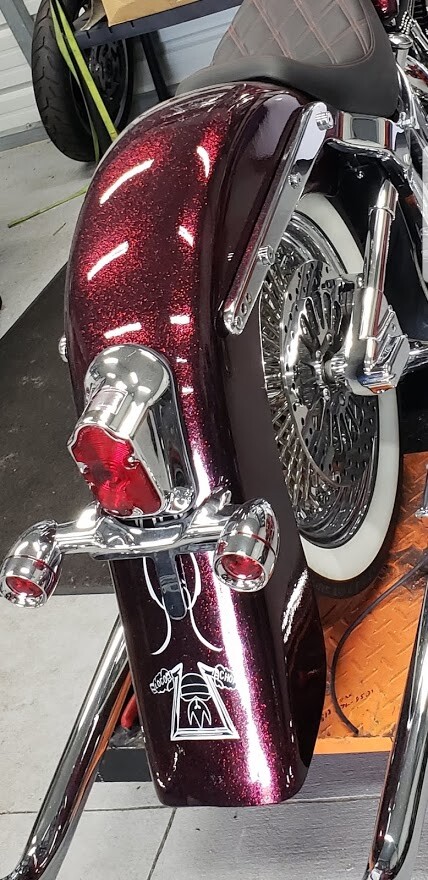 Harley Davidson Custom Fiberglass Rear Cholo Fender Softail Classic FL ...