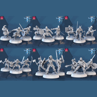 3D Printed STL Miniatures The Frost City Army Soldiers Sets - Modular ...
