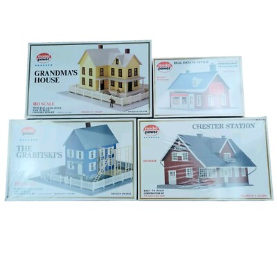MODEL POWER scenery buildings model kits Lot new in original boxes Ho ...
