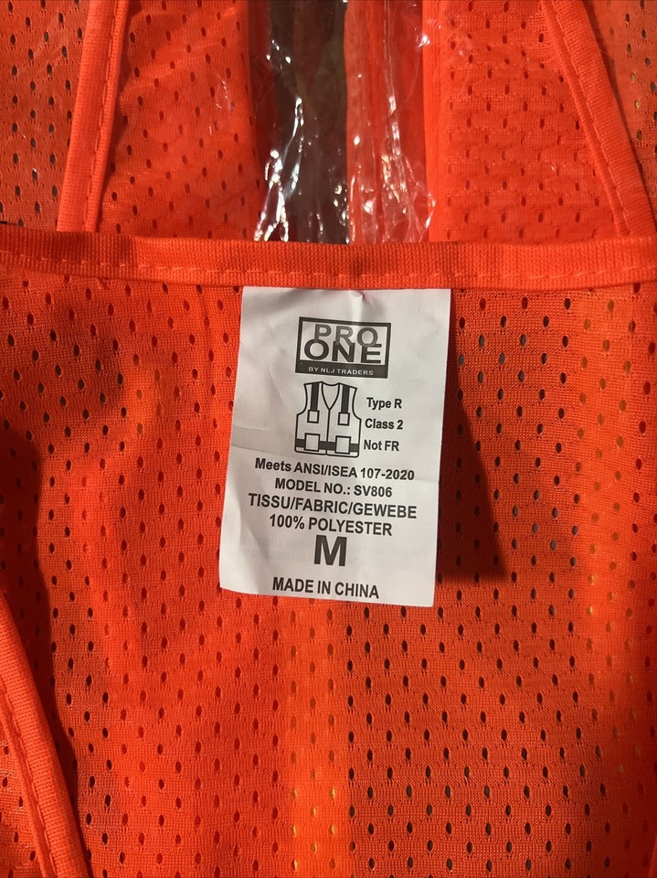 Qty 5 Pro One by NLJ Traders High Visibility Safety Vest Orange | eBay