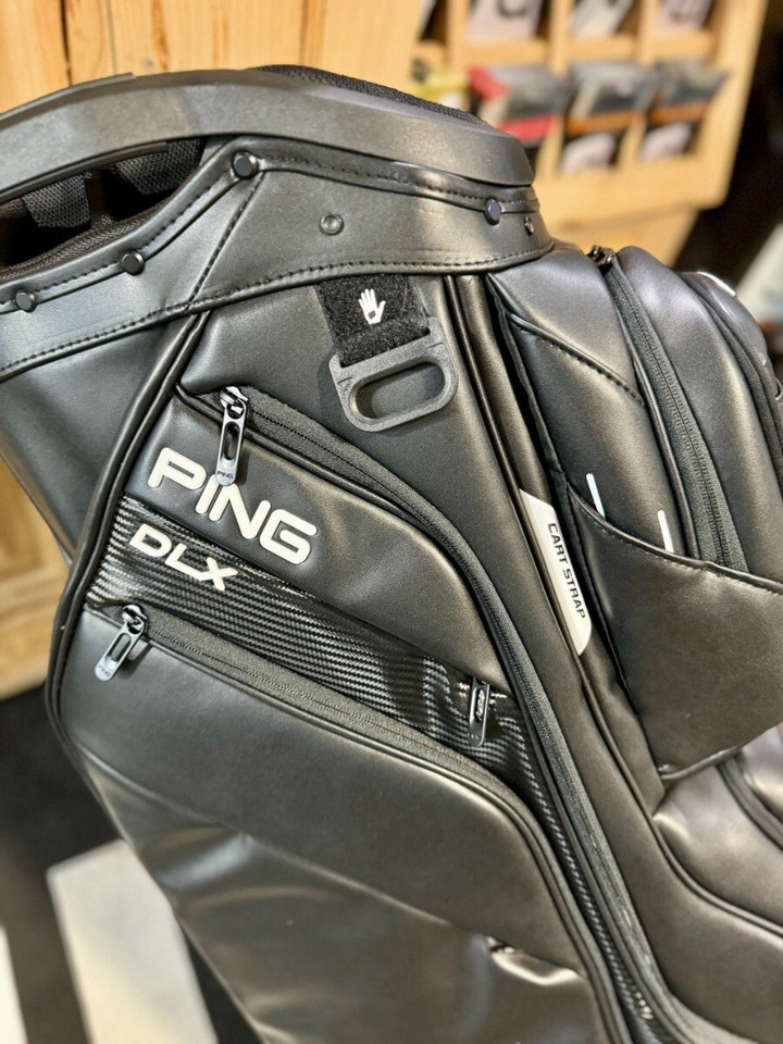 PING DLX CART GOLF BAG, BLACK VINYL LEATHER (T-276) NEW! MAKE OFFER ...