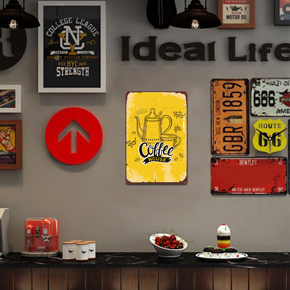Rectangle Coffee Metal Signs Retro Waterproof Door Hanging Board (9339 ...