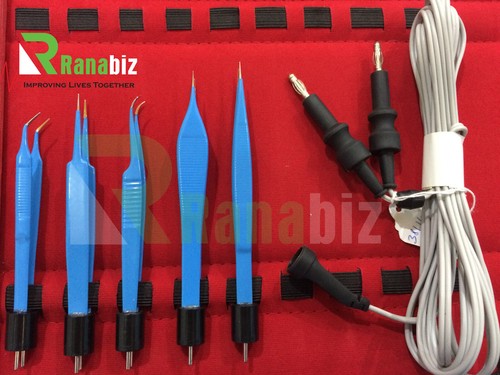 5x American Reusable Bipolar Forceps,Blue &3mtr Silicon Cord Set-Iris ...