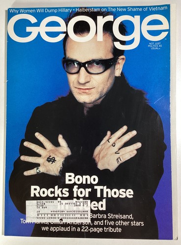 George Magazine JFK Jr 2000 Bono Hillary Clinton Keyes McCain Gore Bush ...