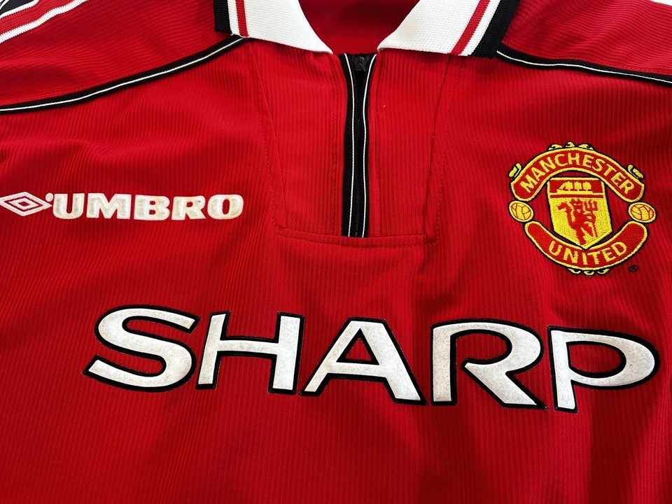 Men’s LARGE Umbro 1998/1999 Manchester United Sharp Beckham Vapa Tech ...