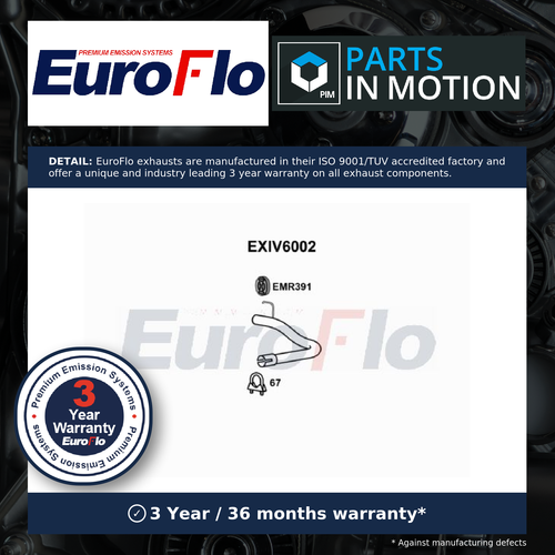 Exhaust Tail Pipe fits IVECO DAILY 2.3D 02 to 14 EuroFlo 2997696 ...