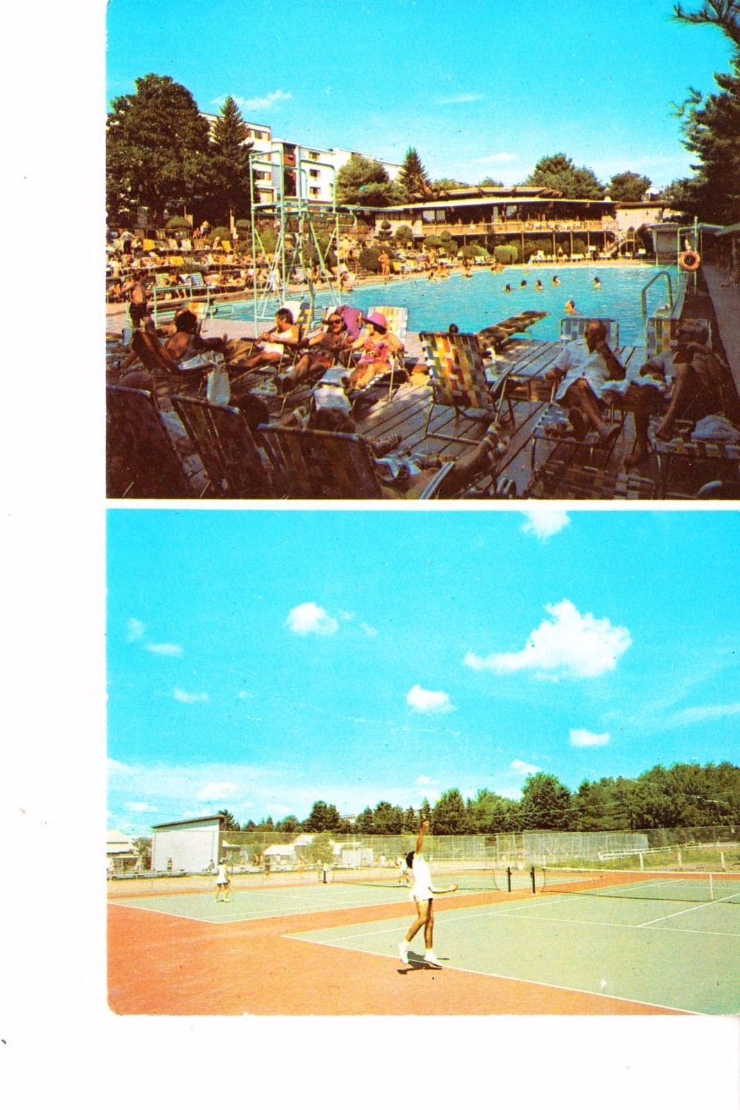 South Fallsburg, NY Hotel Brickman Swimming Pool & Tennis Courts @ 1960 ...